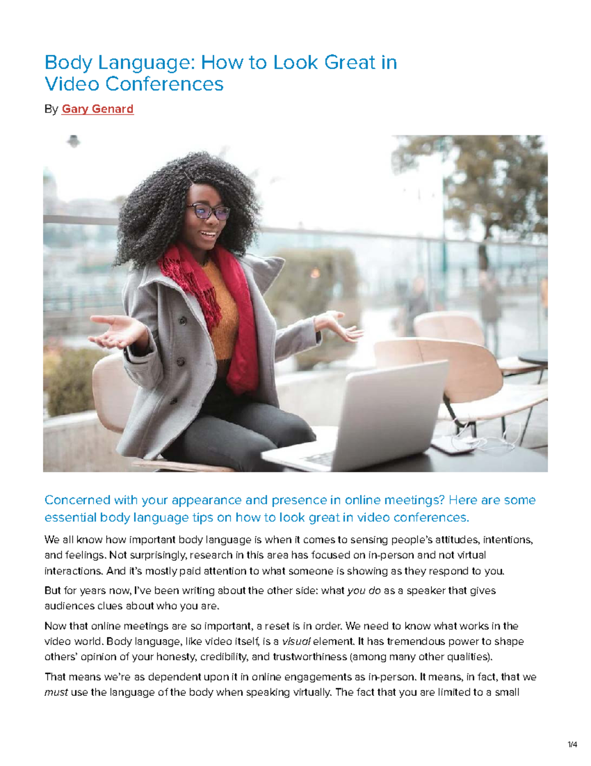 How to look reat in Video Conference - Body Language: How to Look Great ...