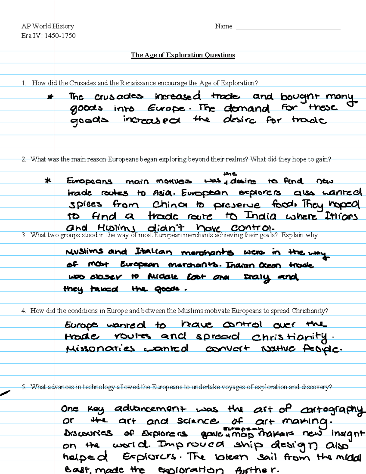 Age of Exploration Questions - How did the Crusades and the Renaissance ...