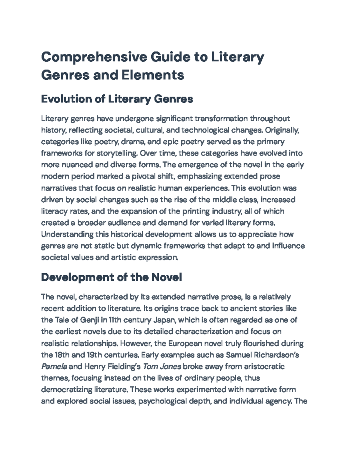 Comprehensive Guide to Literary Genres and Storytelling Techniques ...