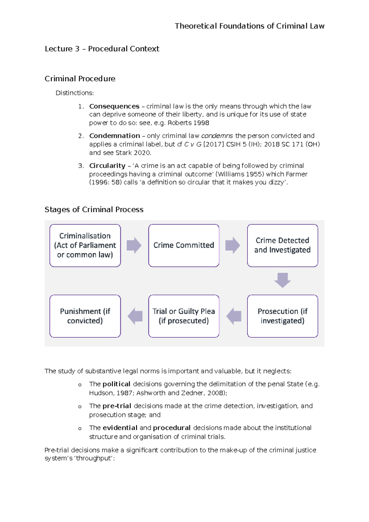 Criminal Law Theories - Lecture 3: Exploring Procedural Context - Studocu