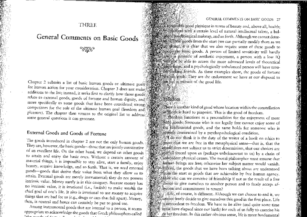 Gomez Lobo, Chapter 3: Insights on Basic Human Goods and Dignity - Studocu