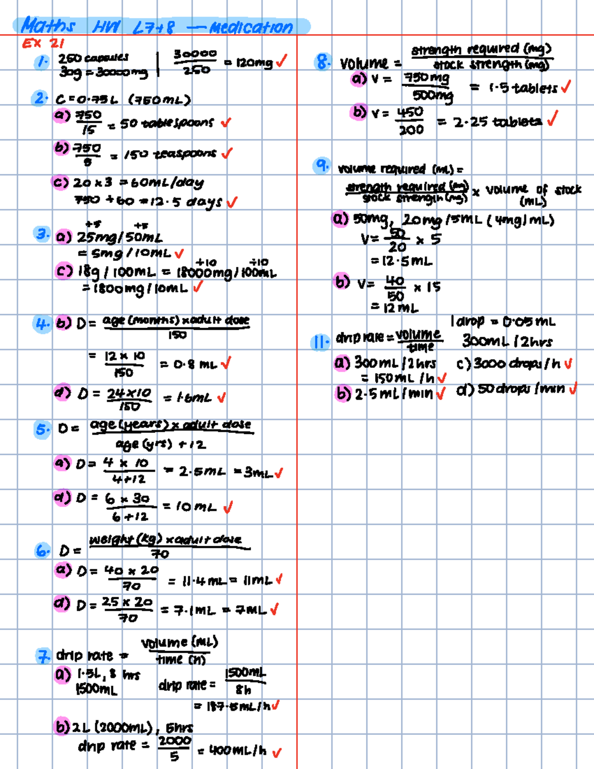 T1 Lesson 7+8 - Medication Dosage Calculations - Studocu