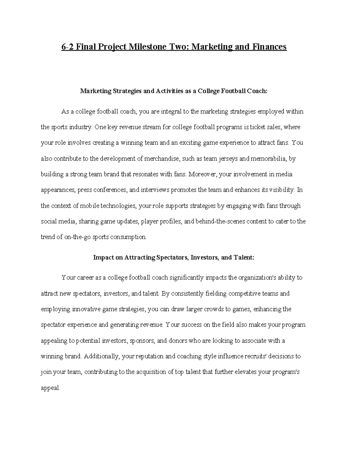 6-2 Final Project Milestone Two: Marketing Strategies in College ...