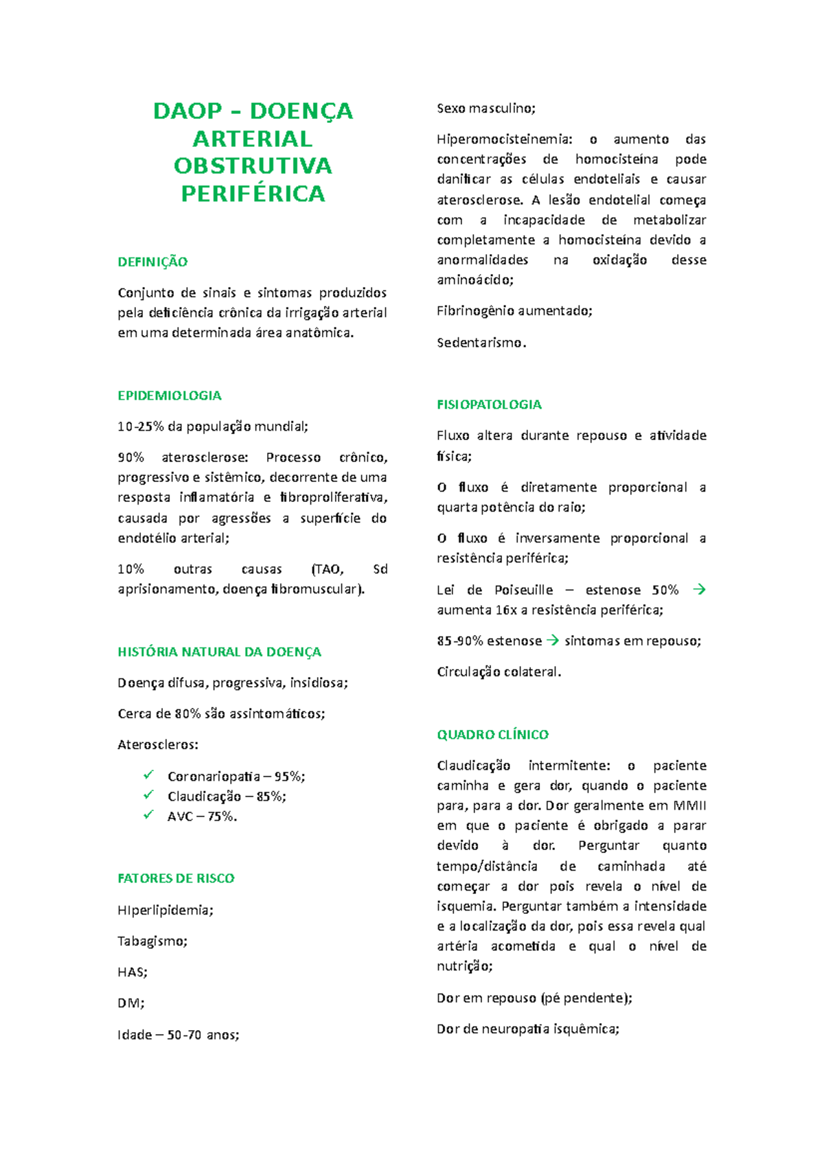 DAOP - Doença Arterial Obstrutiva Periférica: Definições e ...