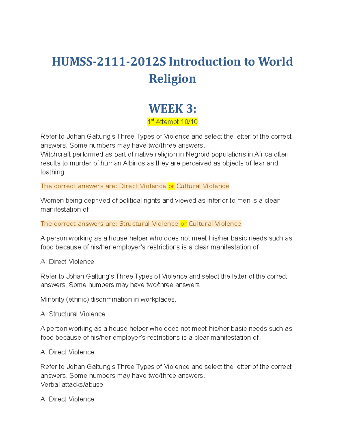 Humss-2111 World Religion Week 1-15 by wewo - HUMSS-2111-2012S ...