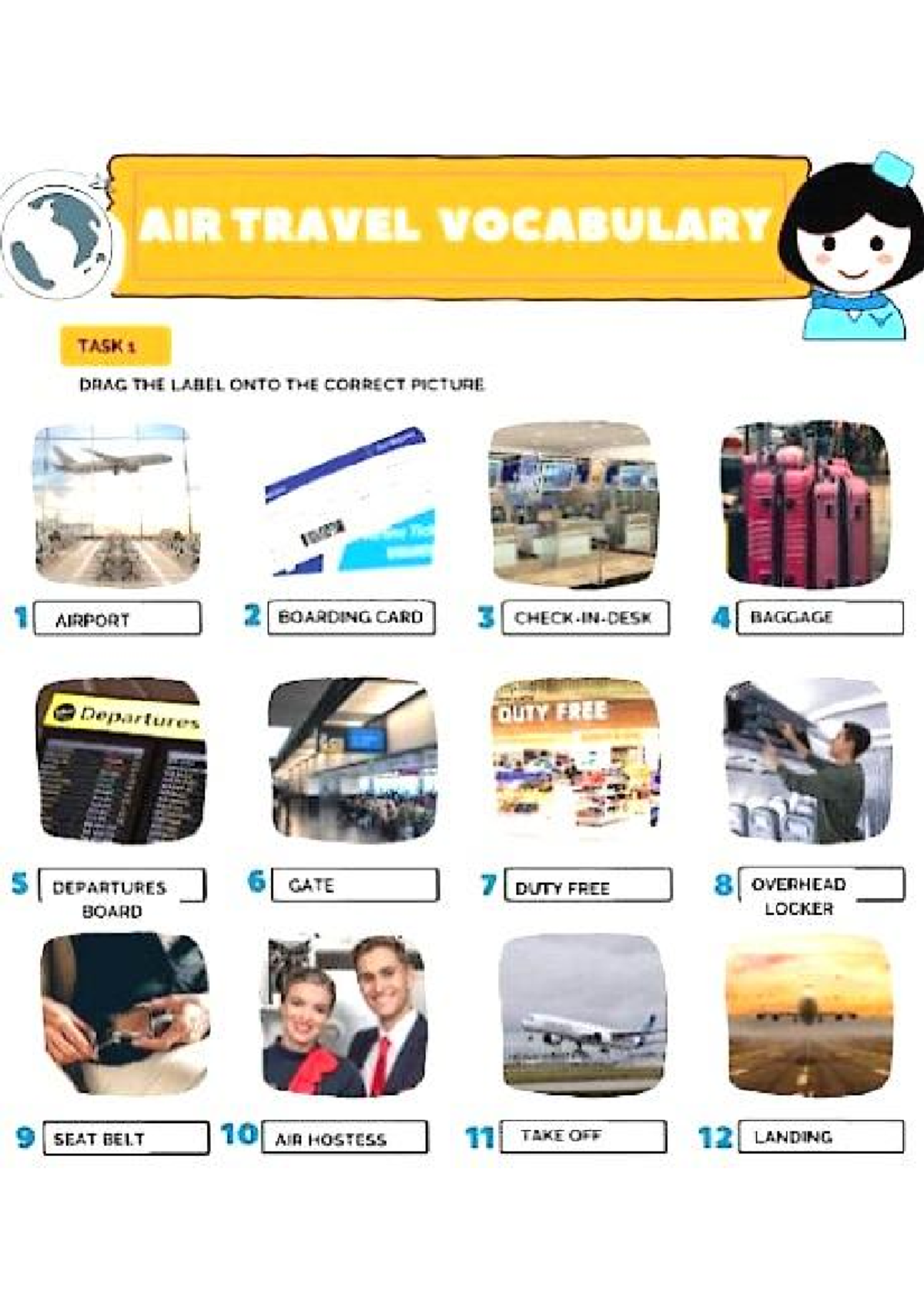 AIR TRAVEL VOCABULARY TASK: WHAT DO YOU SEE AT THE AIRPORT? - Studocu