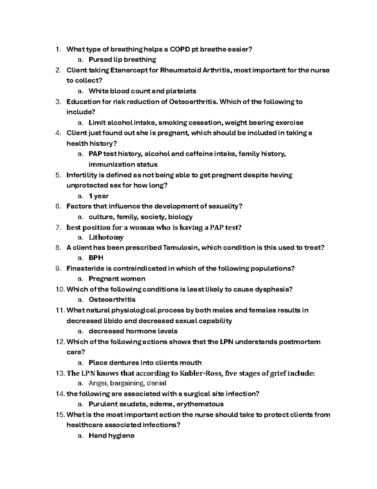 Nursing Notes for Exam Preparation: COPD, Diabetes, and More (FILE 7135 ...