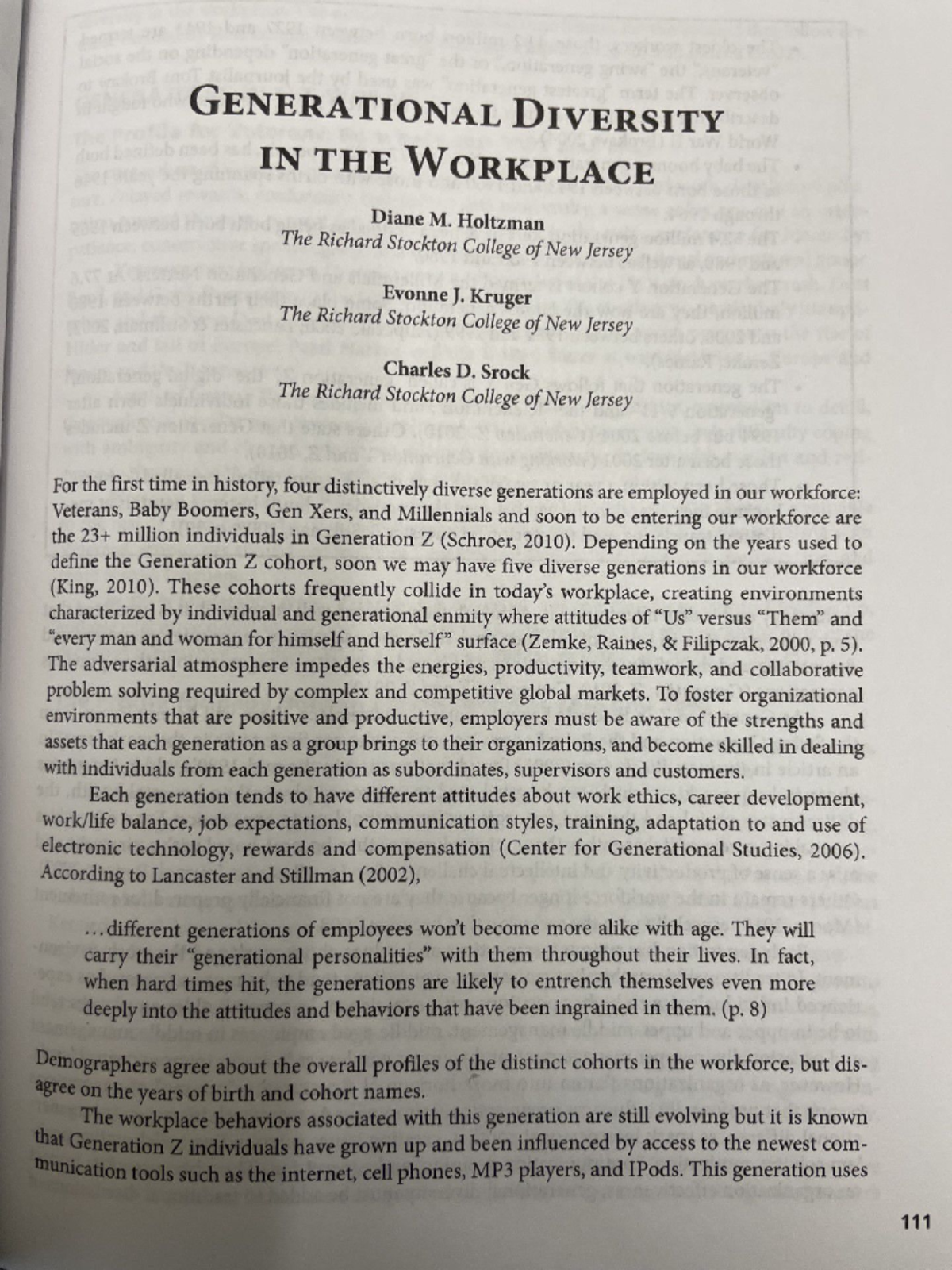 Generational Diversity in the Workplace: Understanding Cohorts and ...
