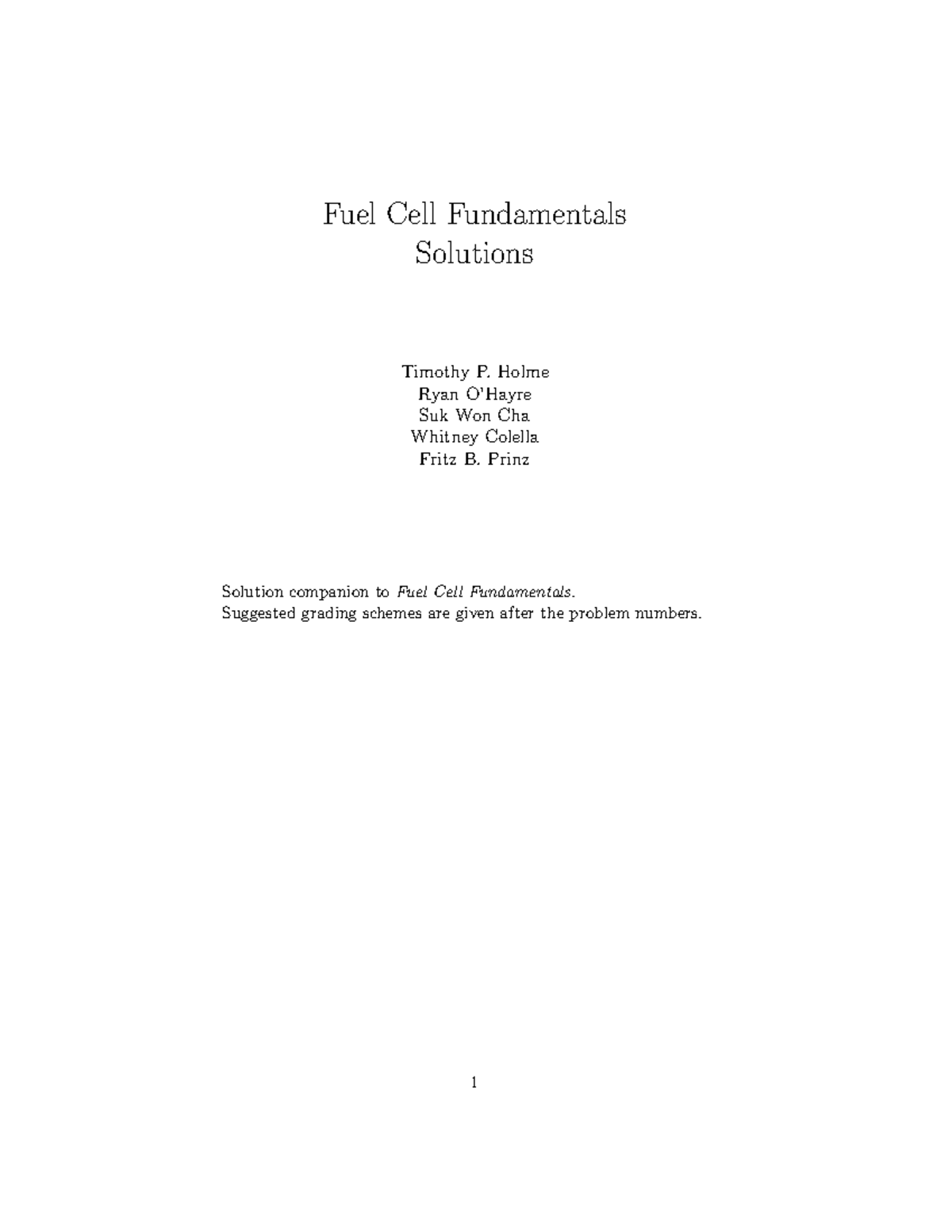Fuel Cell Fundamentals (Course Code: FC-101) Solutions and Insights ...