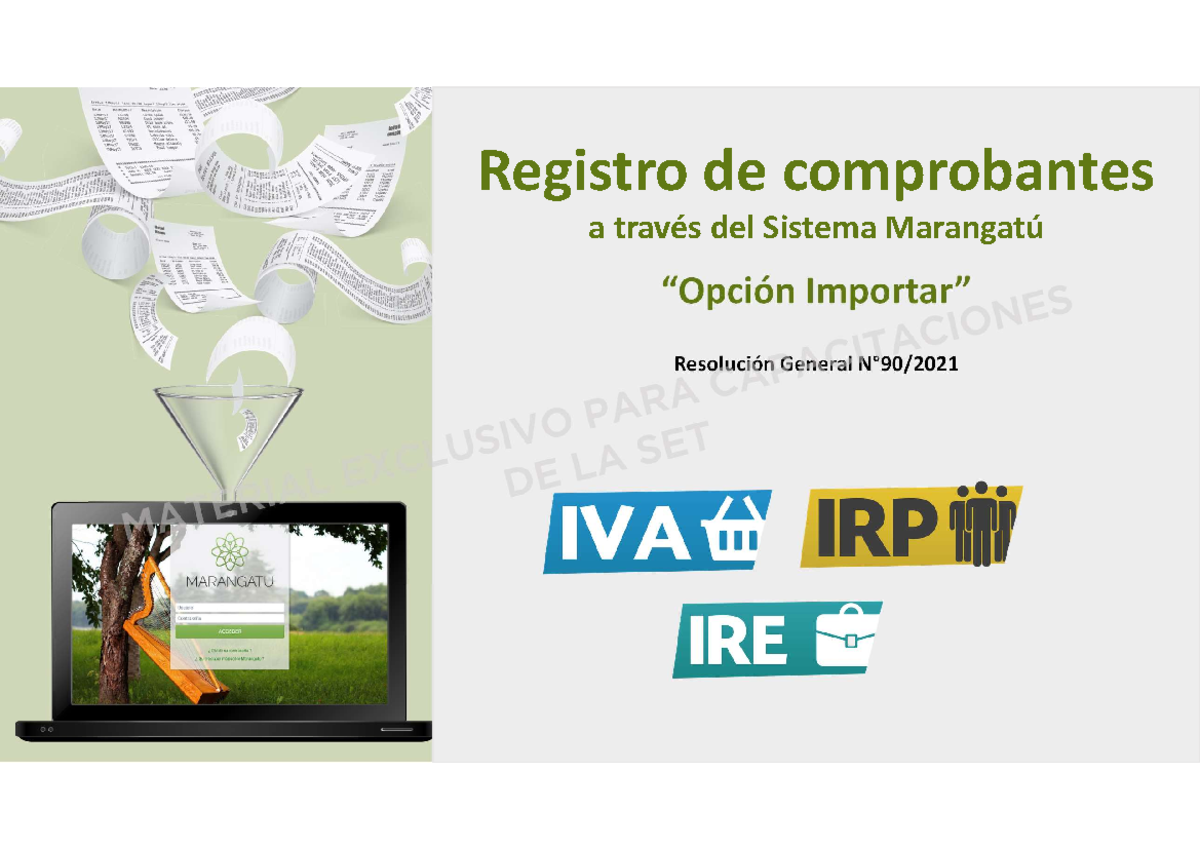 Registro de comprobantes en el Marangatu - Opción Importar - Registro ...