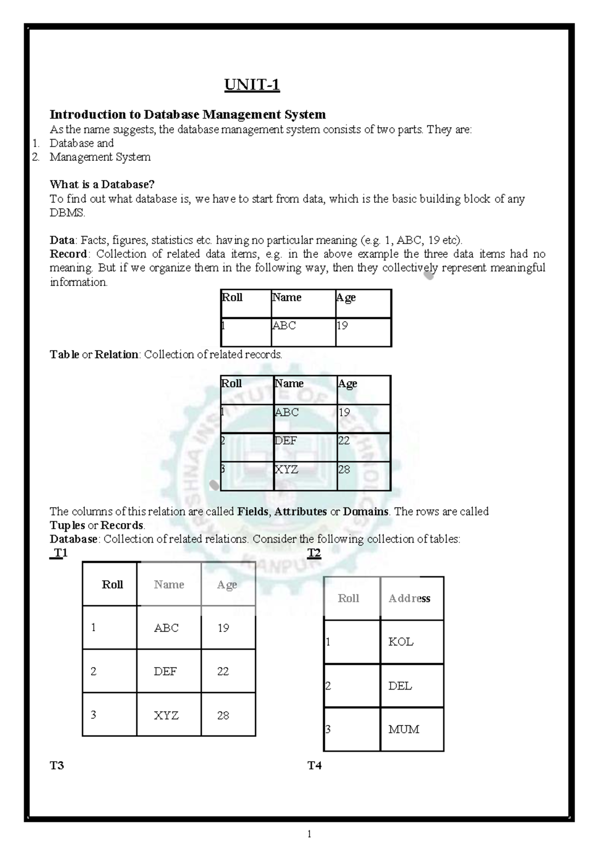 DBMS 101: Introduction to Database Management Systems - Studocu