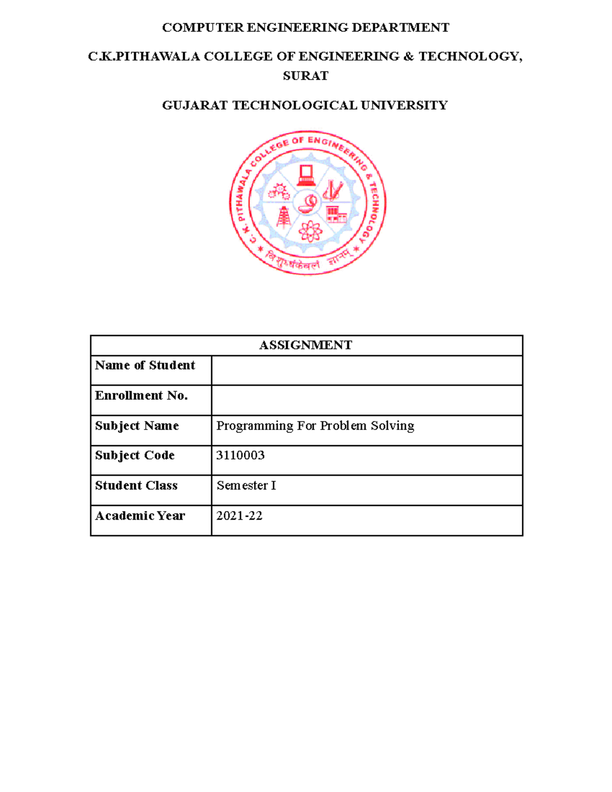 PPS-3110003 Theory Assignment: Introduction to Programming Concepts ...
