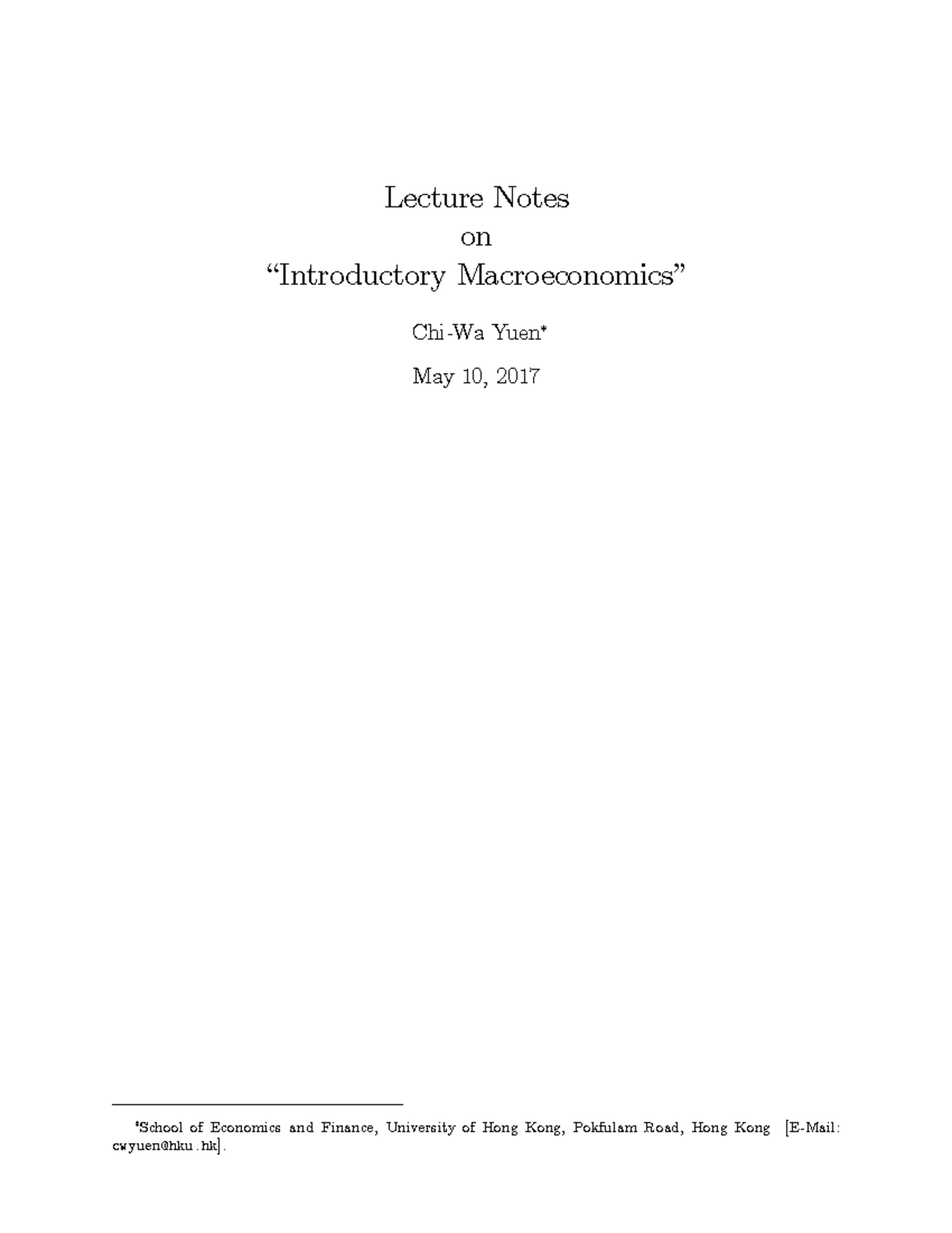 UGmacro 17 Lecture Notes: Key Concepts in Introductory Macroeconomics ...