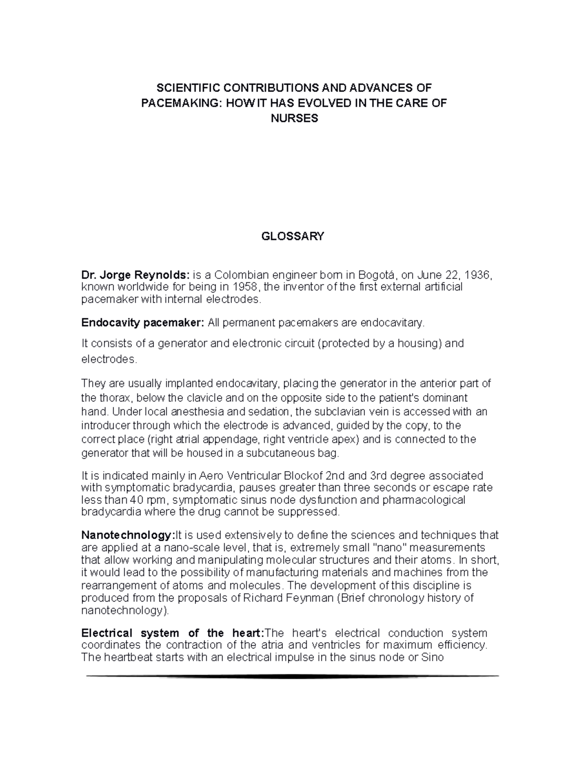 Article Contributions AND Scientific Advances OF Pacemaking AS IT HAS ...