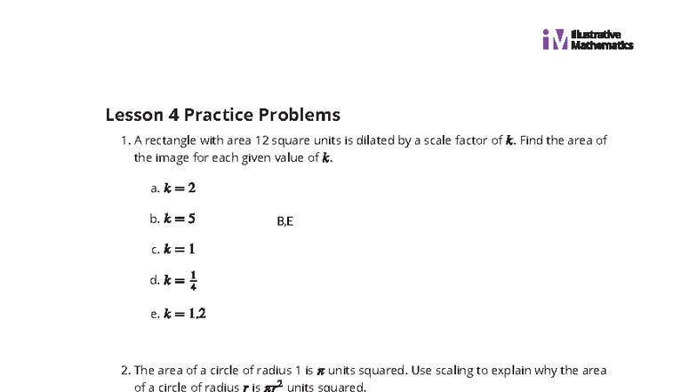 Geometry 09 Unit 5 Lesson 4 Practice Problems and Solutions - Studocu