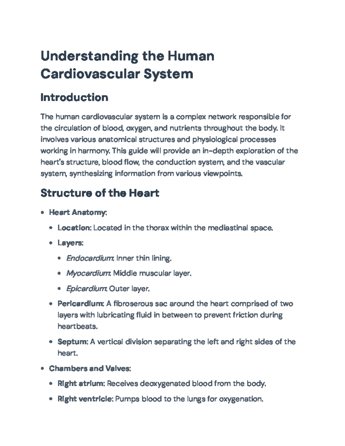 Understanding the Human Cardiovascular System: Anatomy and Function ...