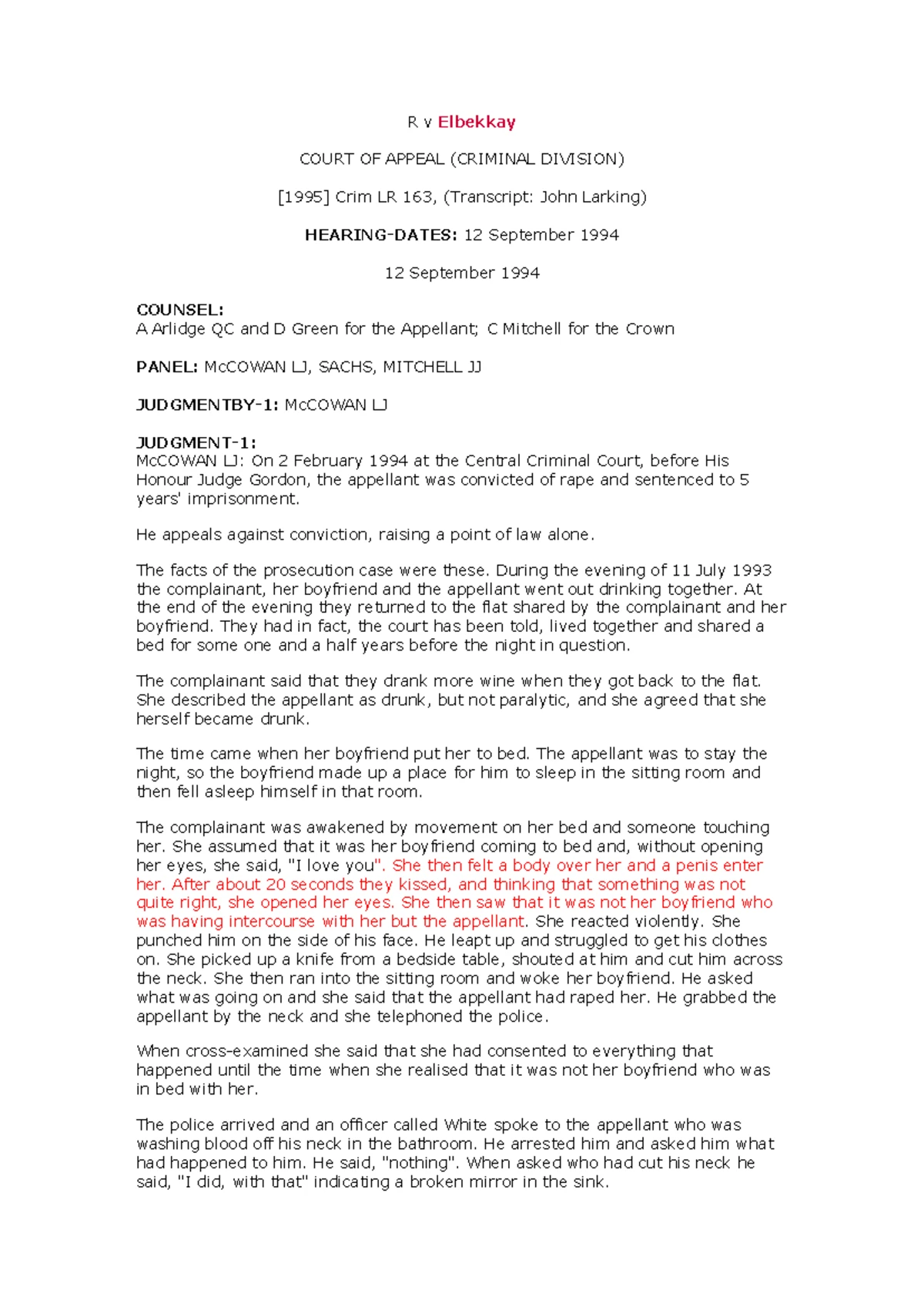 R v Court - Case law - R v Court HOUSE OF LORDS [1988] 1 AC 28, [1988 ...