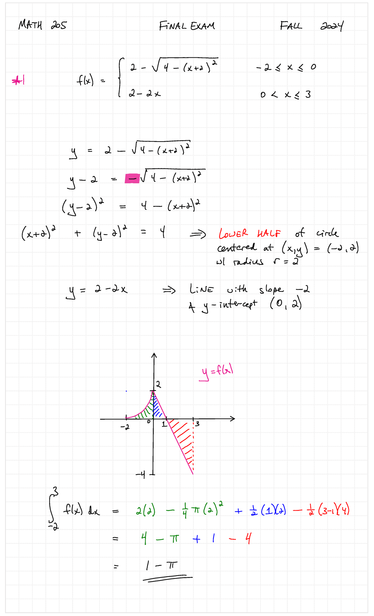 MATH 205 Final Exam Fall 2024 Solutions and Key Concepts - Studocu
