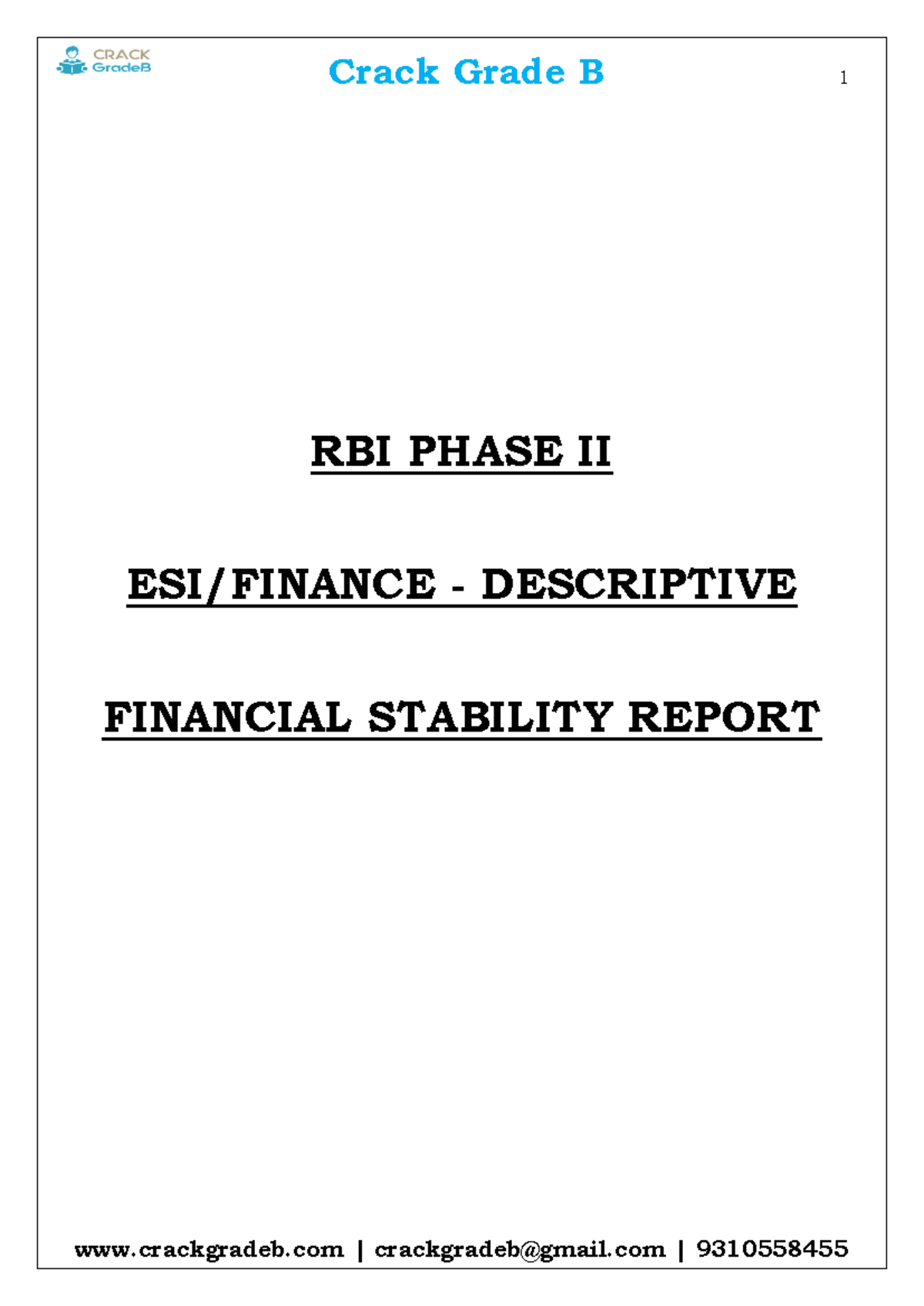 Financial Stability Report: Insights on Indian Economy & Banking System ...