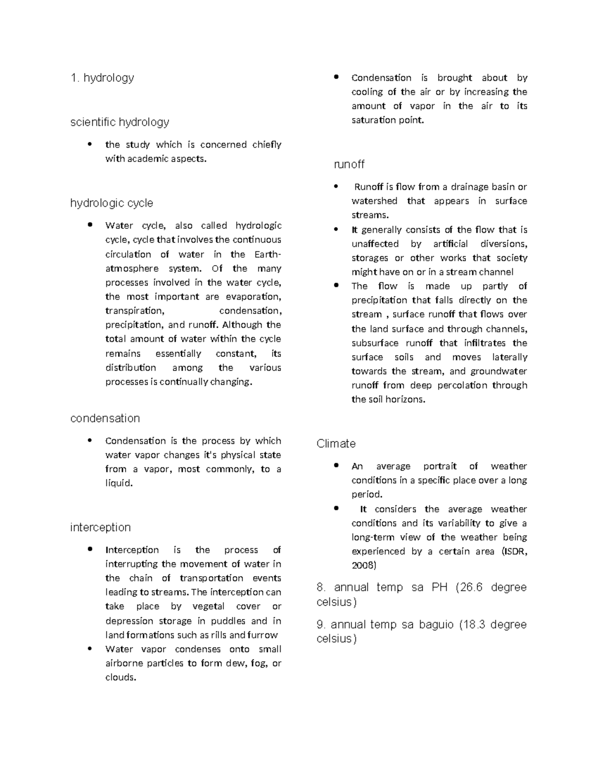 Hydrology Study Guide: Key Concepts & Processes Explained - Studocu