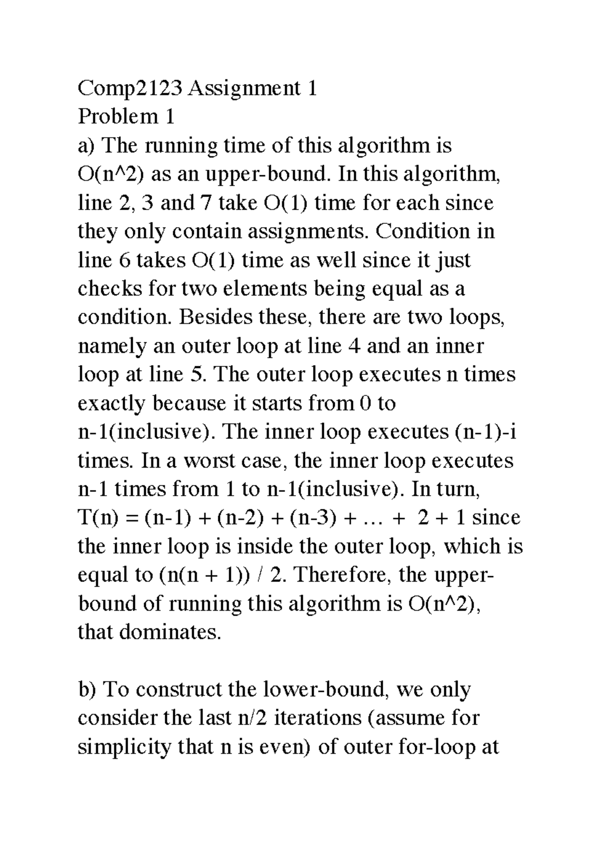 Comp2123 Assignment 1: Analysis of Algorithm Efficiency and Stack ADT - Studocu