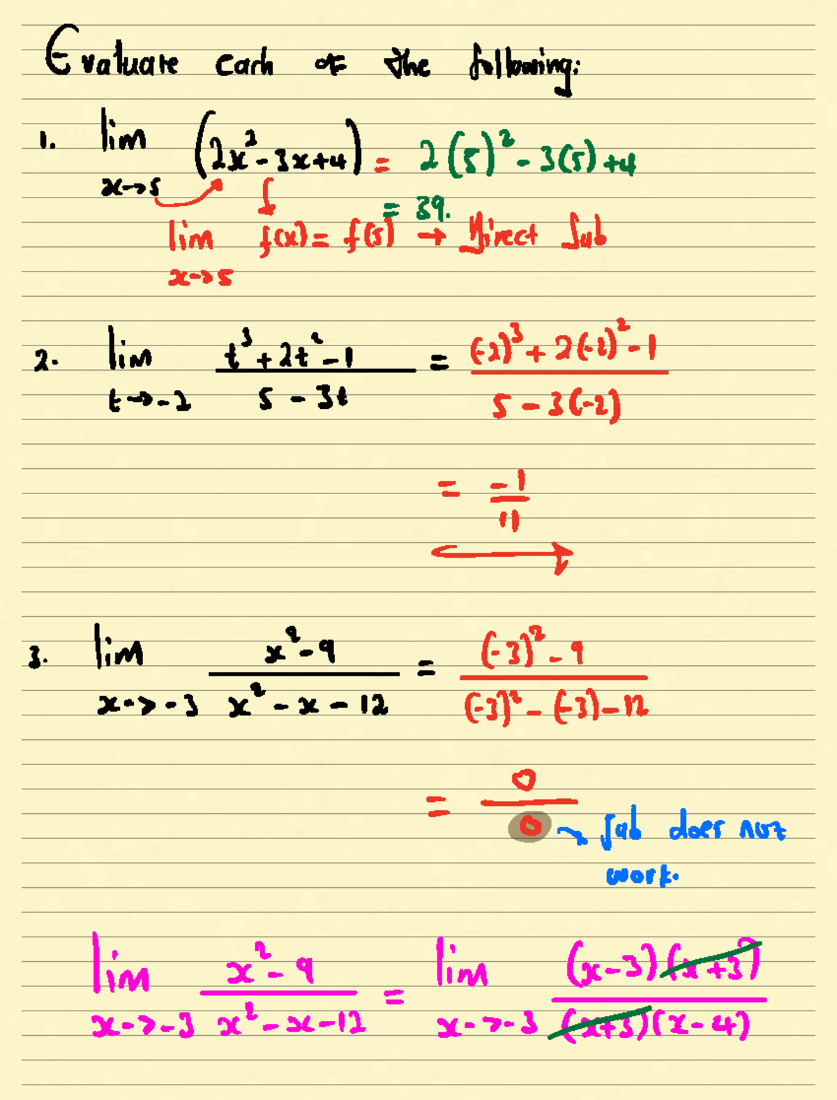 Calculus Limits Practice Problems - Studocu
