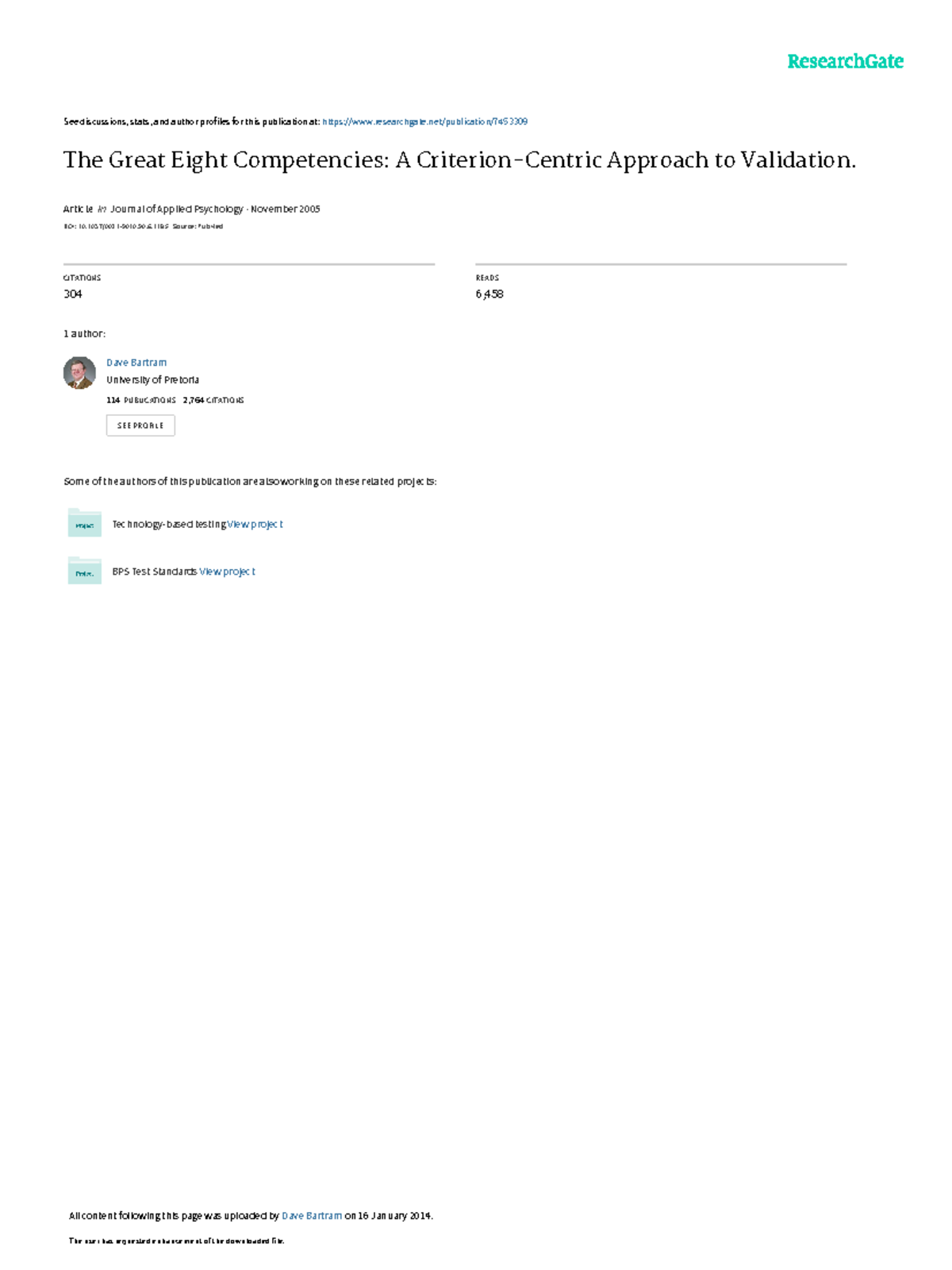 Great Eight Competencies: A Criterion-Centric Validation Study - Studocu