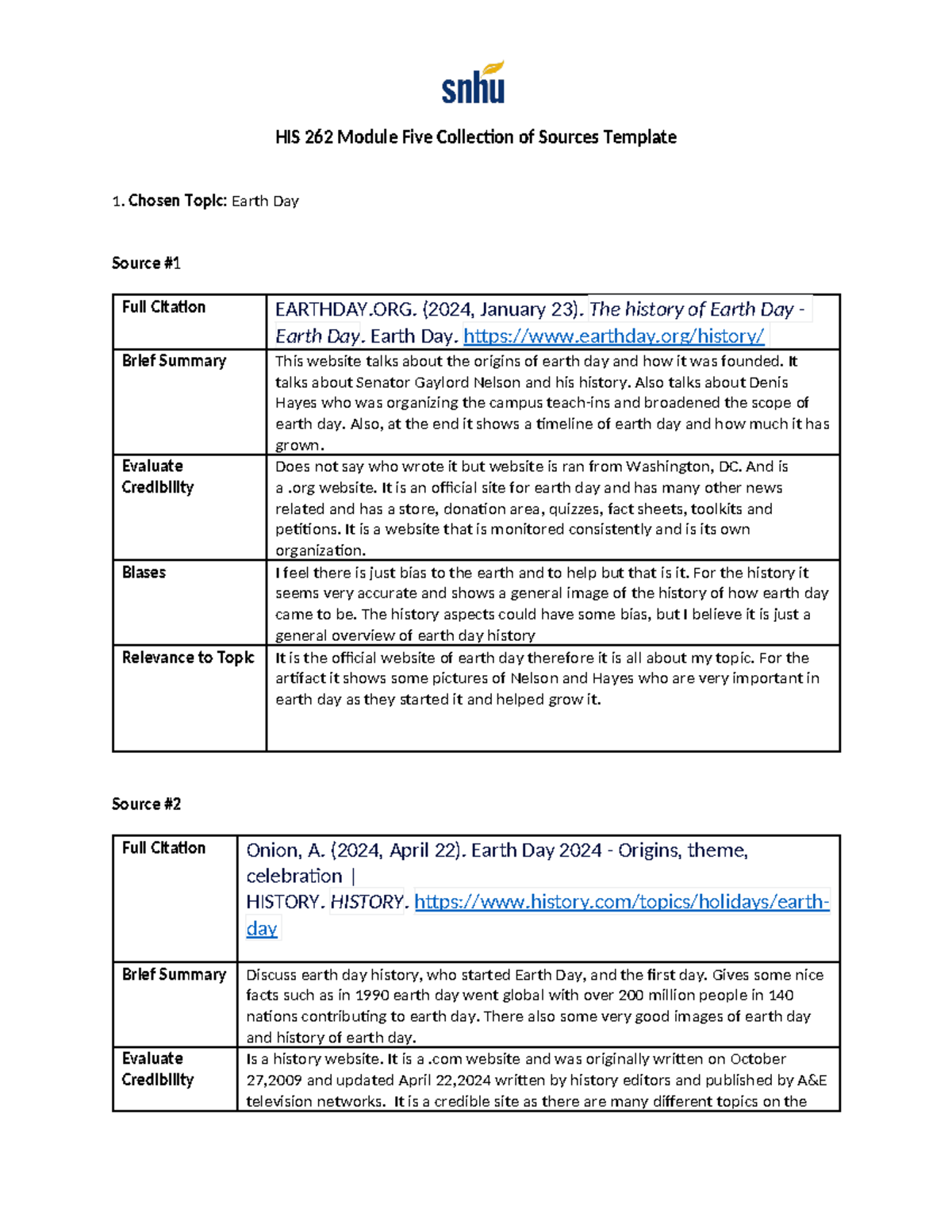 HIS 262 Module 5: Collection of Sources on Earth Day - Studocu