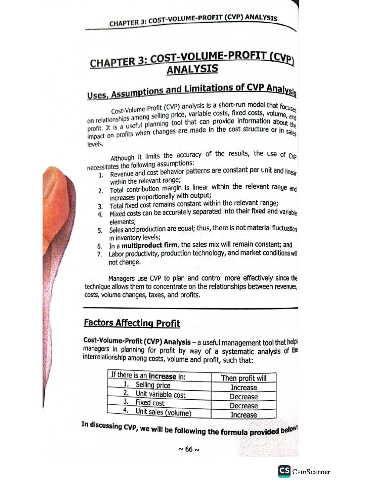CHAPTER 3: CVP ANALYSIS - Uses, Assumptions, and Limitations - Studocu