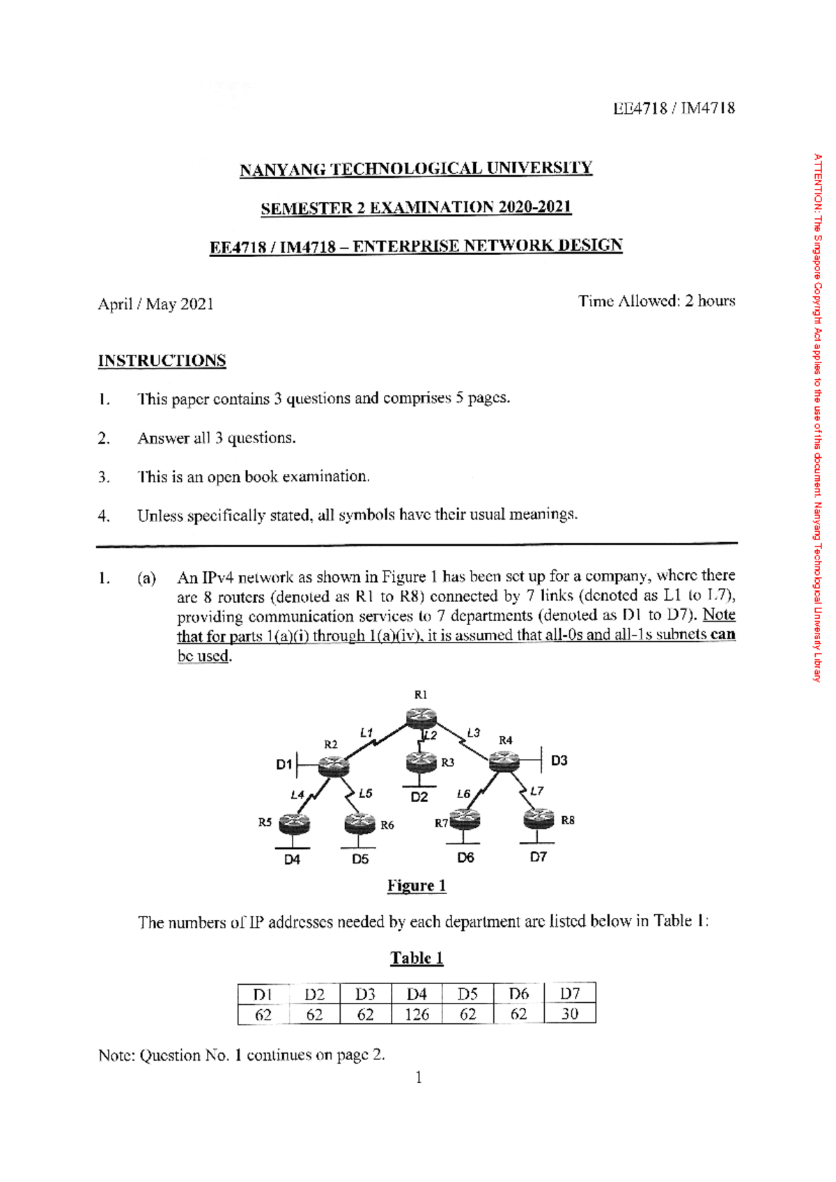 EE4718 2020-2021 Semester 2 Examination Paper - EE4718 - Studocu