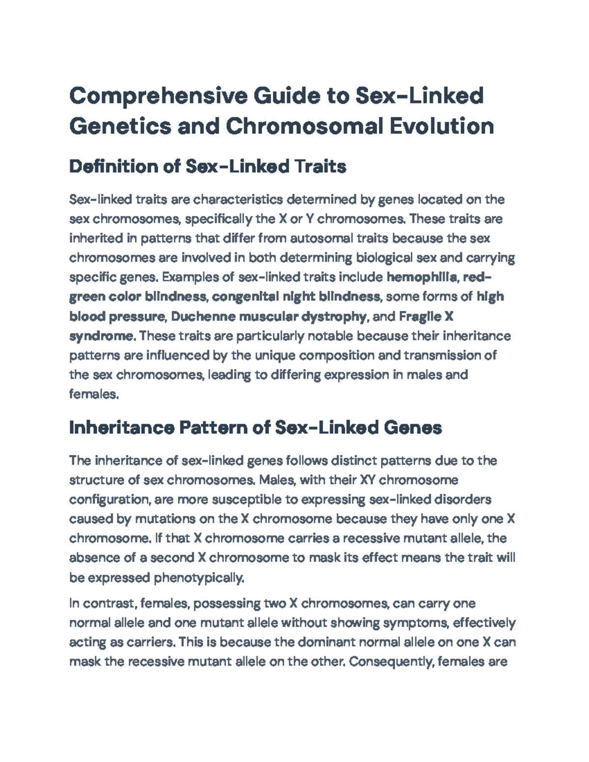 Comprehensive Study on Y Chromosome Evolution & Male Infertility - Studocu