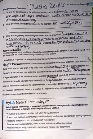 [Solved] First identify the procedural main term in the - Medical Terminology for AHS (ALHS 1090 ...