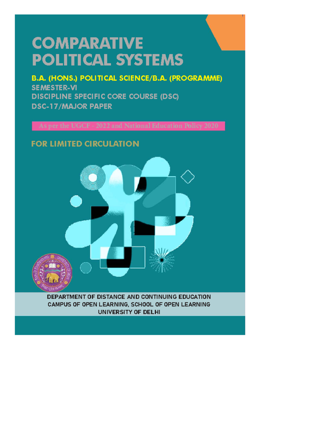 Comparative Political Systems B.A. (Hons.) DSC Paper: Britain, USA ...