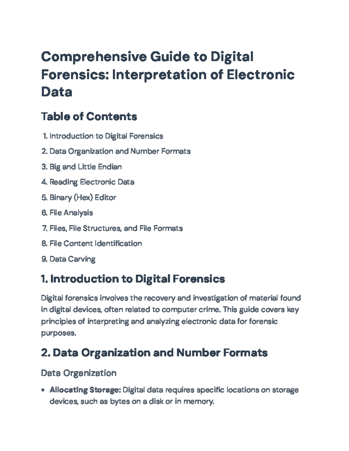 Comprehensive Guide to Digital Forensics: Interpreting Electronic Data ...