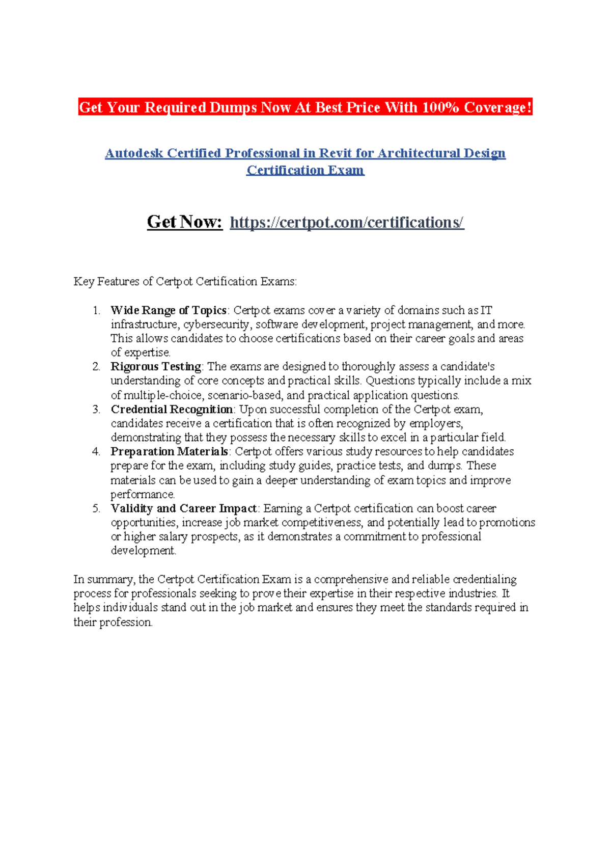 Autodesk Certified Professional in Revit for Architectural Design ...