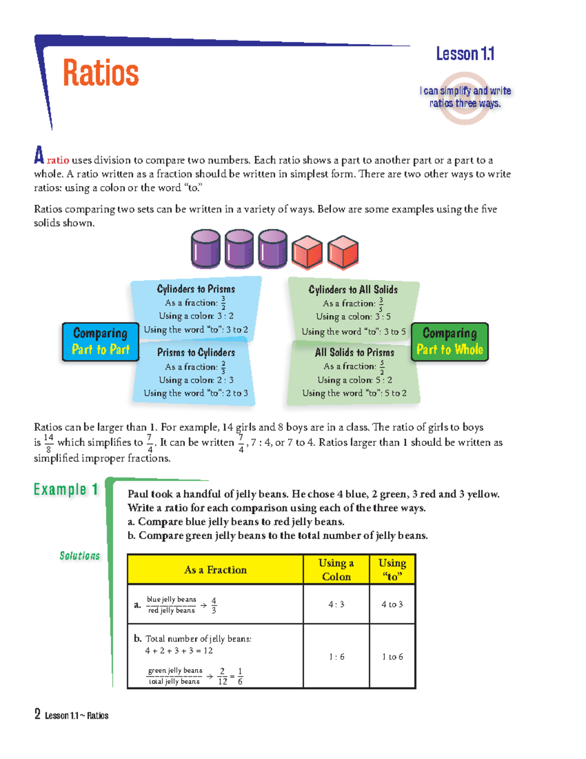 Lesson 1.1: Understanding Ratios and Their Applications - Ratios Lesson ...