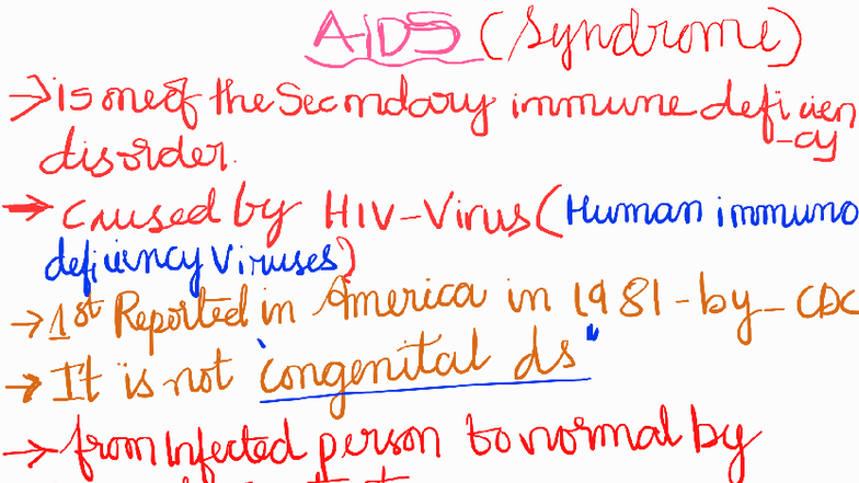 AIDS Class Notes: Understanding HIV and Its Impact on Immunity - Studocu