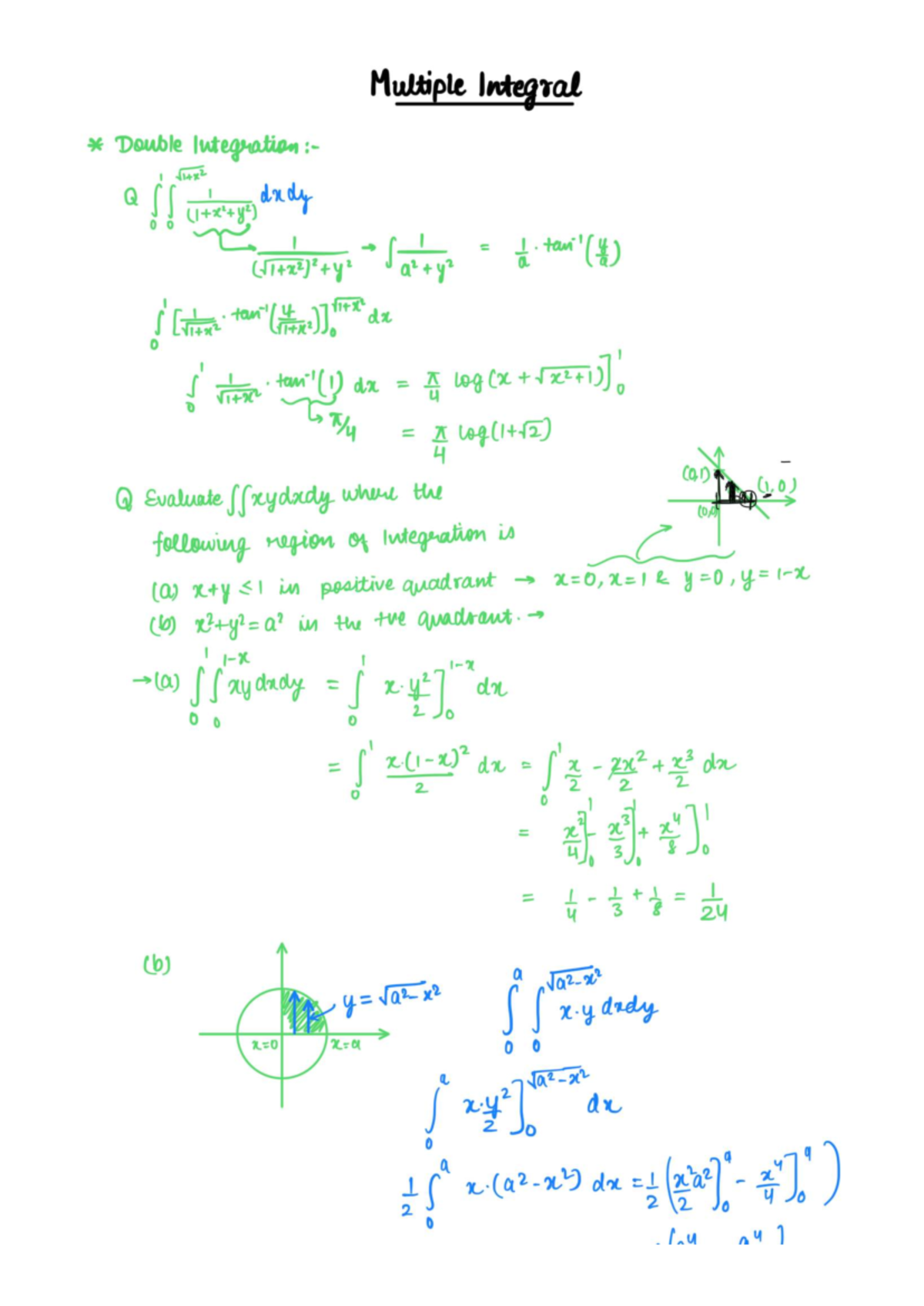 Unit-4: Multiple Integrals and Double Integration Techniques - Studocu