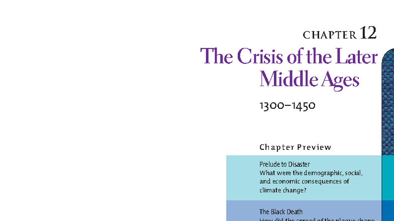 CHAPTER 12: The Crisis of the Later Middle Ages - Key Events and ...