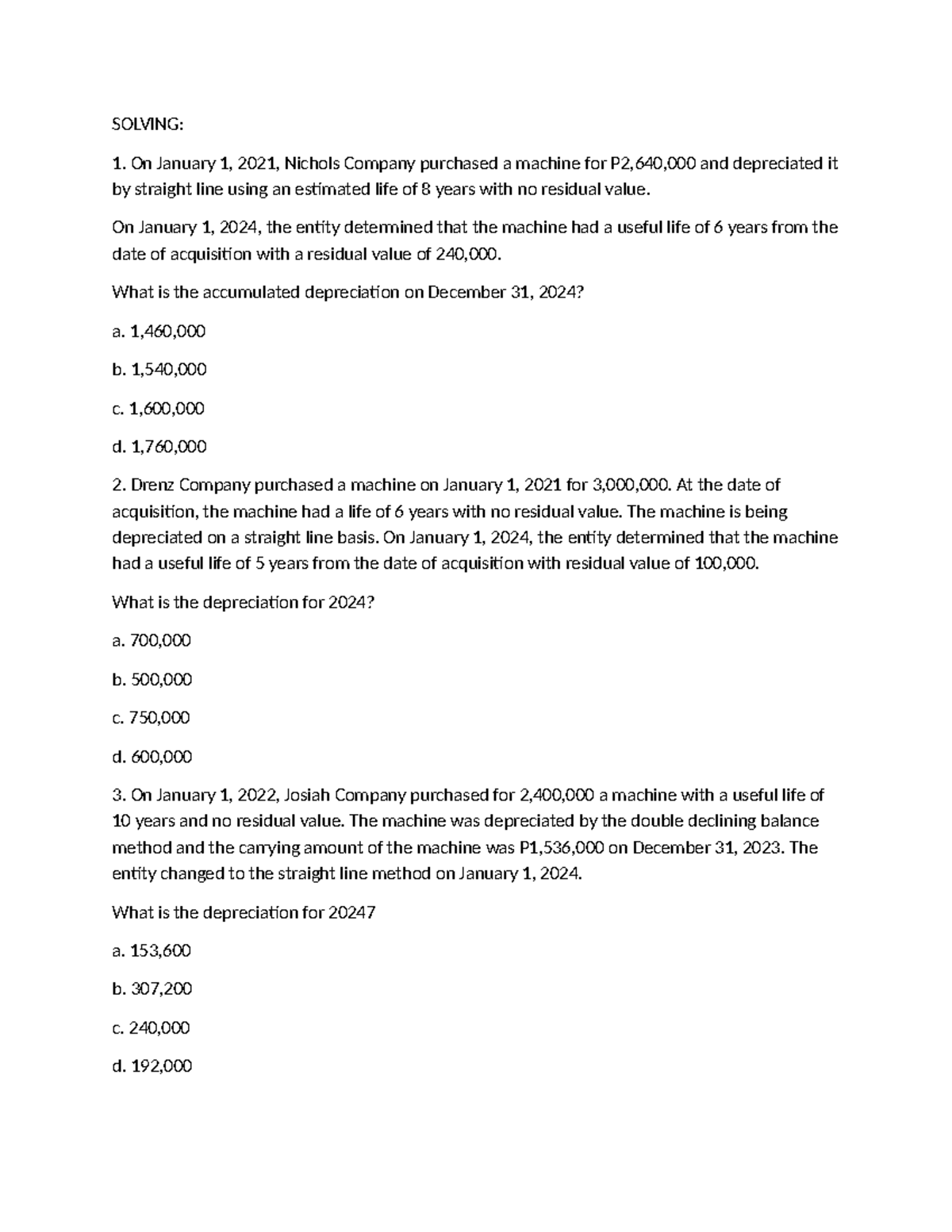 Depreciation Calculations and Error Analysis - ACCT 40 - Studocu