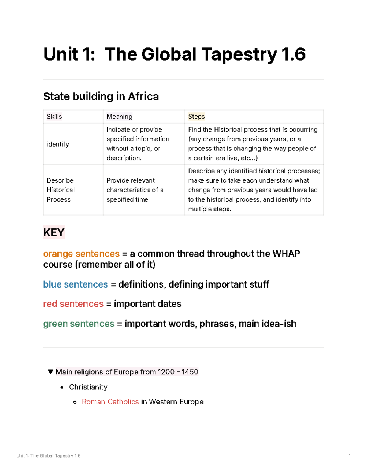 Unit 1: Chapter 6 The Global Tapestry - Unit 1 The Global Tapestry 1 1 ...