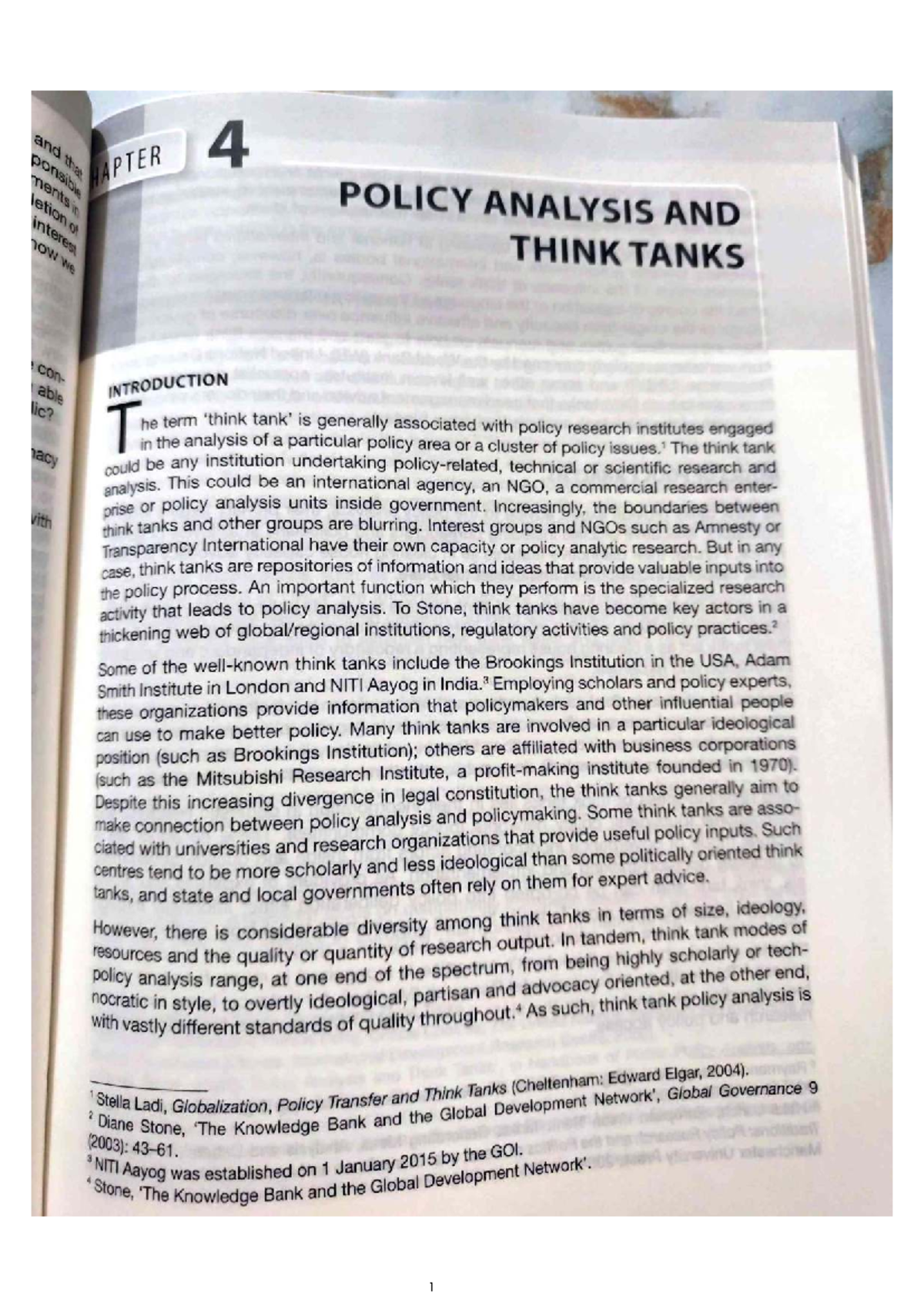 Unit 4: Policy Analysis and the Role of Think Tanks - Studocu