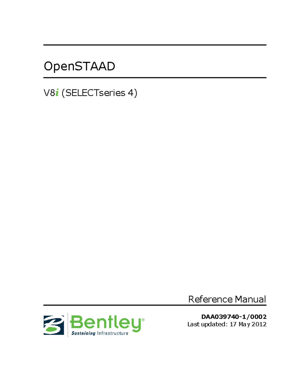 OpenSTAAD V8i (SELECTseries 4) Reference Manual Overview - Studocu