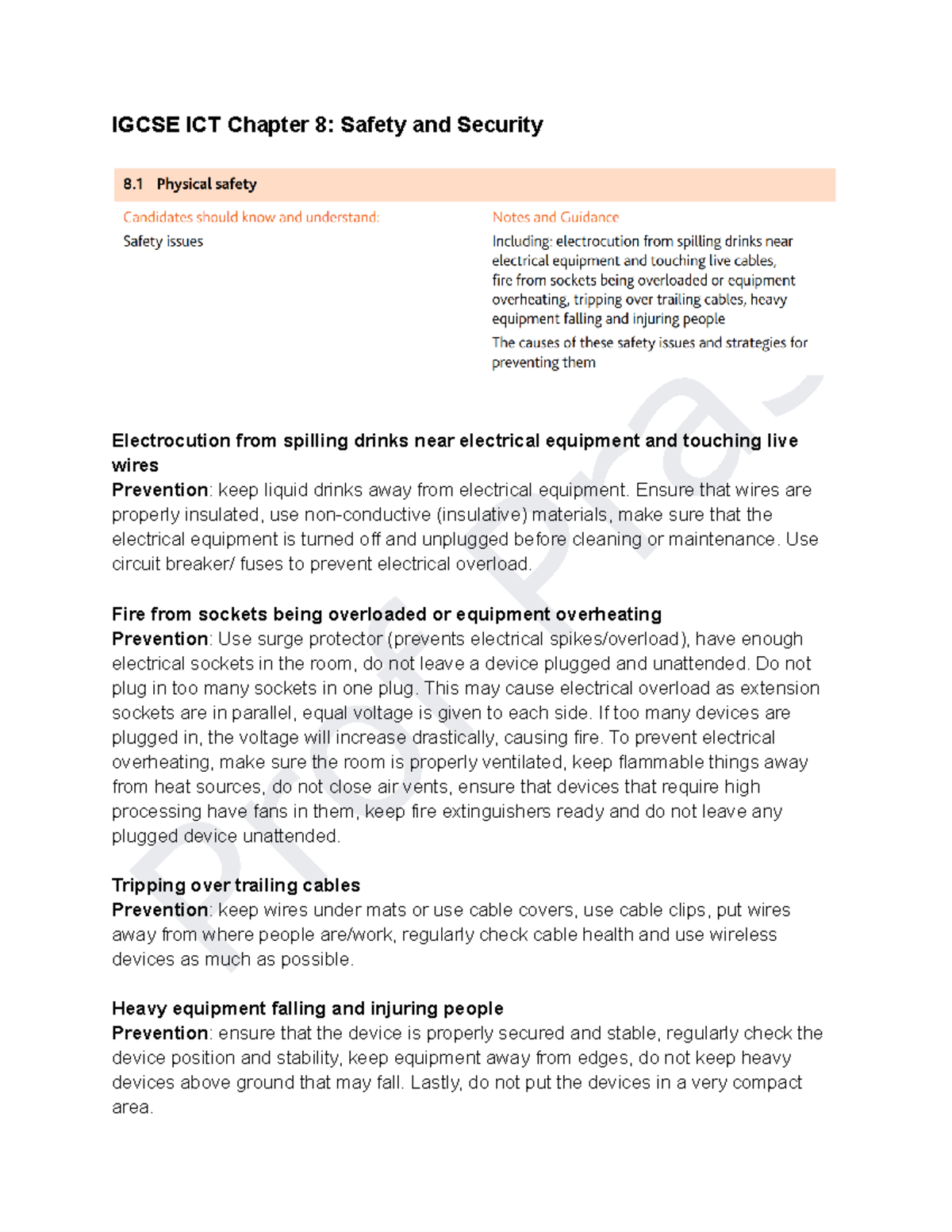 IGCSE ICT Chapter 8: Layman's Guide to Safety and Security - Studocu