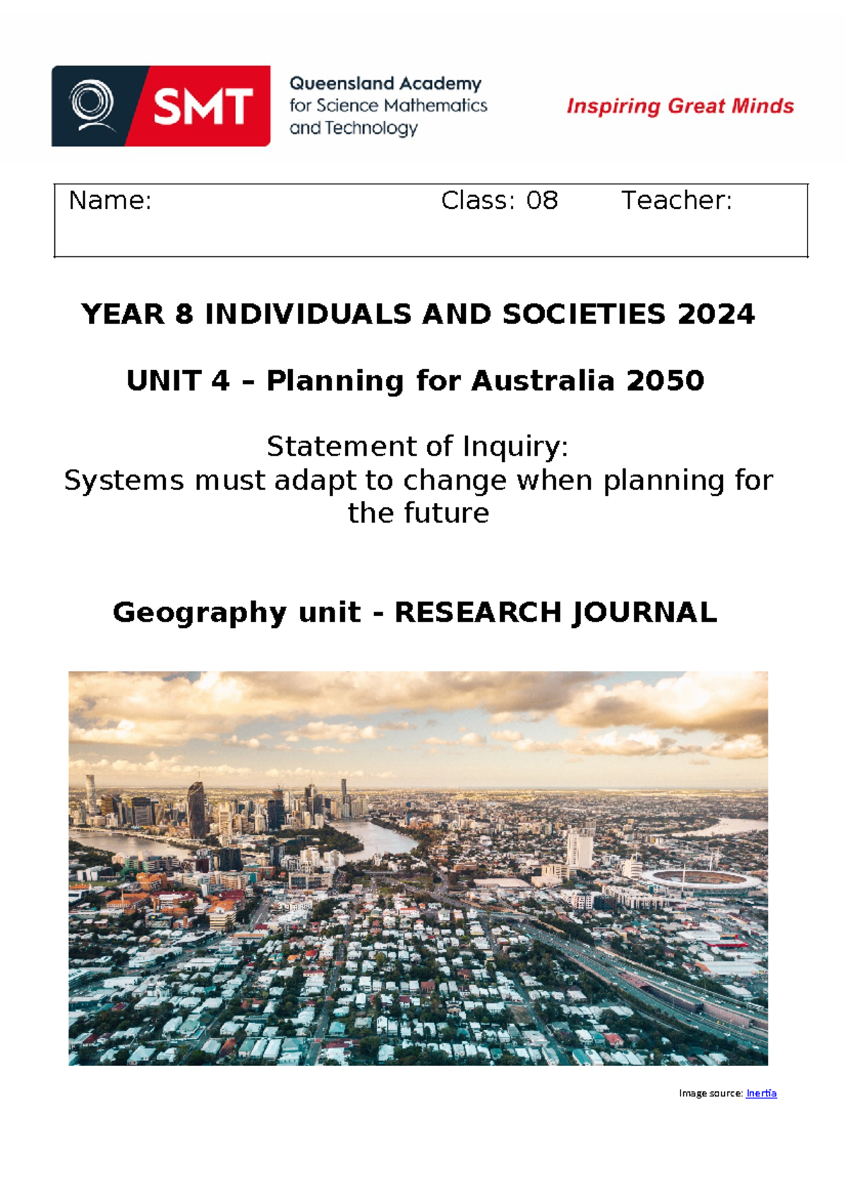 MYP IS 11 Individuals & Societies Term 4 2024 Research Journal - Studocu