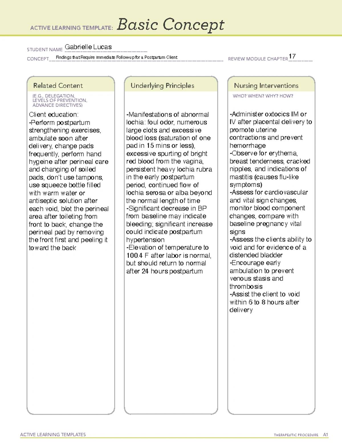 Complications Following Surgery ALT - ACTIVE LEARNING TEMPLATES ... Complications Following Surgery ALT - ACTIVE LEARNING TEMPLATES ...