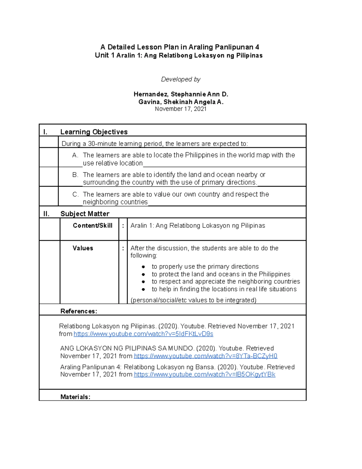 Linggo 3: Mga Layunin at Katangian ng Pamayanang Ilaya at Ilawod - Studocu
