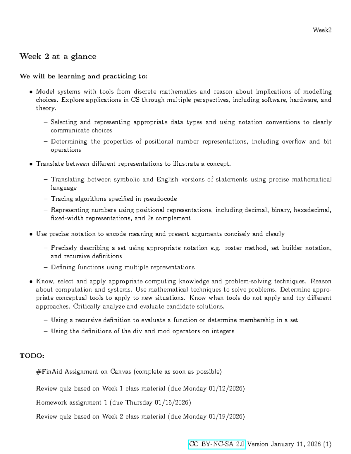 Week 2 Lecture Notes: Discrete Math & Algorithms (CS 101) - Studocu
