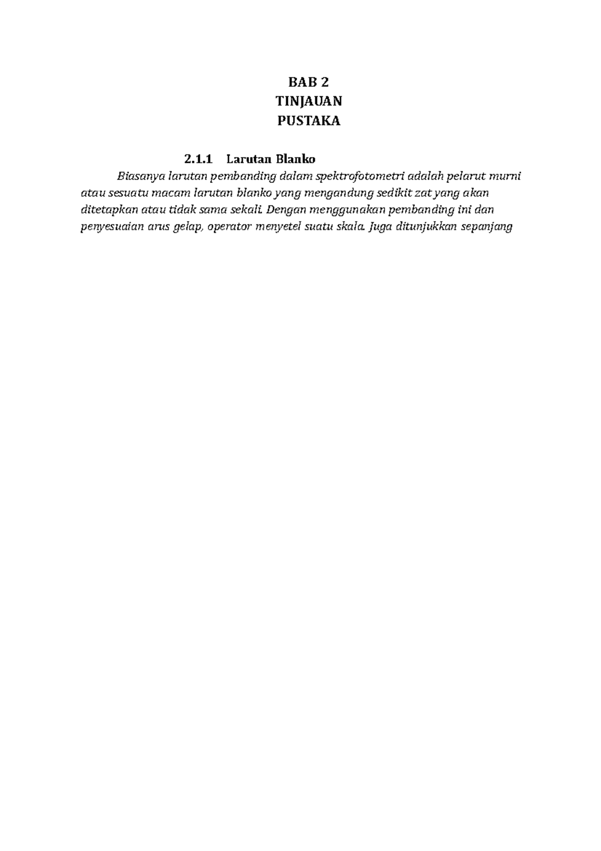 Laporan Praktikum: Pemahaman Larutan Blanko dalam Spektrofotometri ...