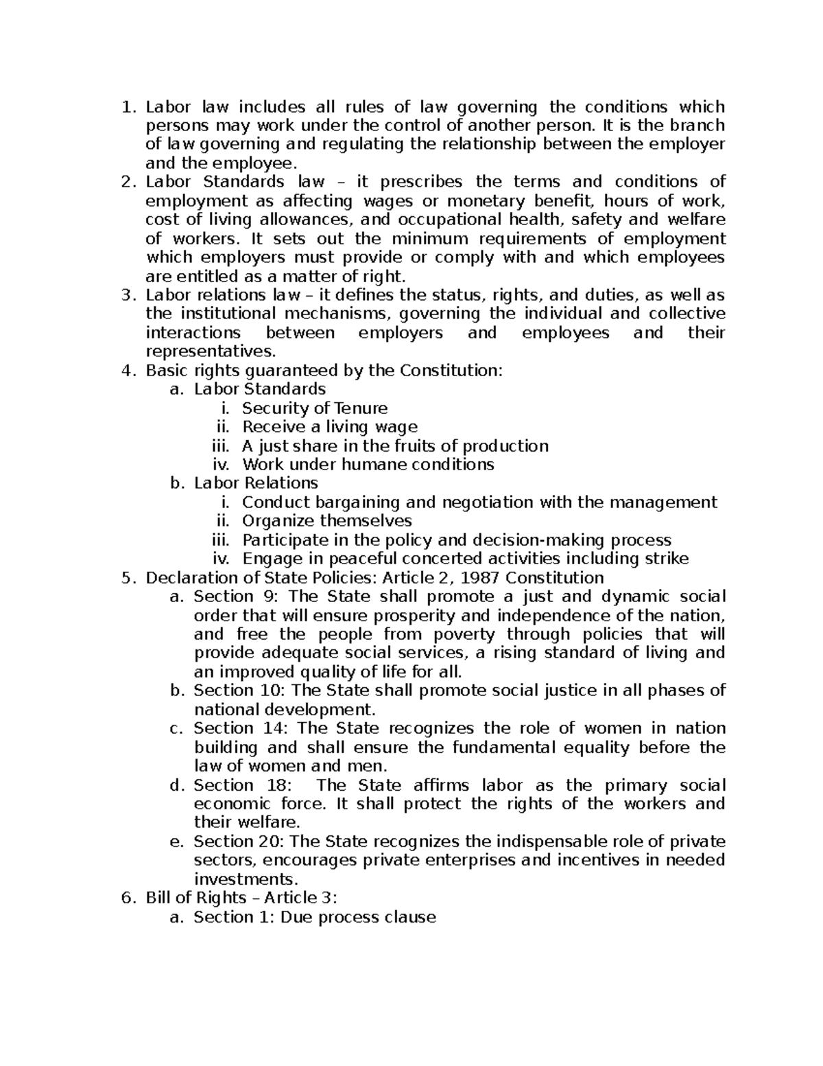 Labor practice - Labor law includes all rules of law governing the ...